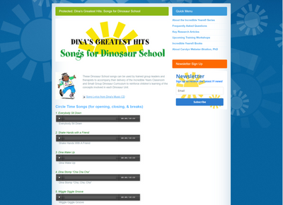 Dina’s Greatest Hits - Songs for Dinosaur School - The Incredible Years